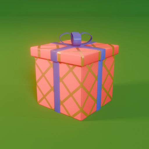 Christmas Box Red Gold | FREE Holiday Decorations models | BlenderKit