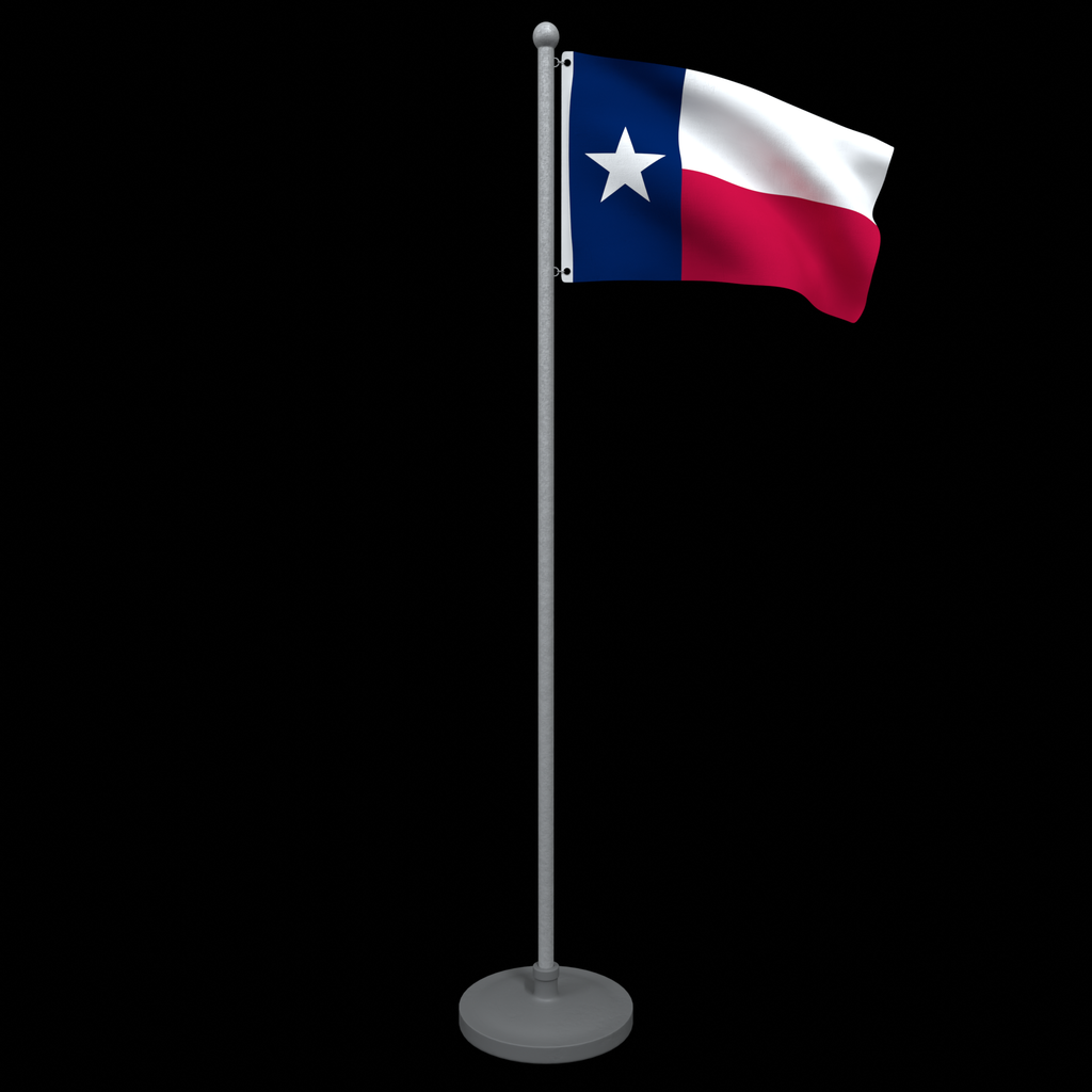 Animated Flag of Texas State | Exterior Elements models | BlenderKit