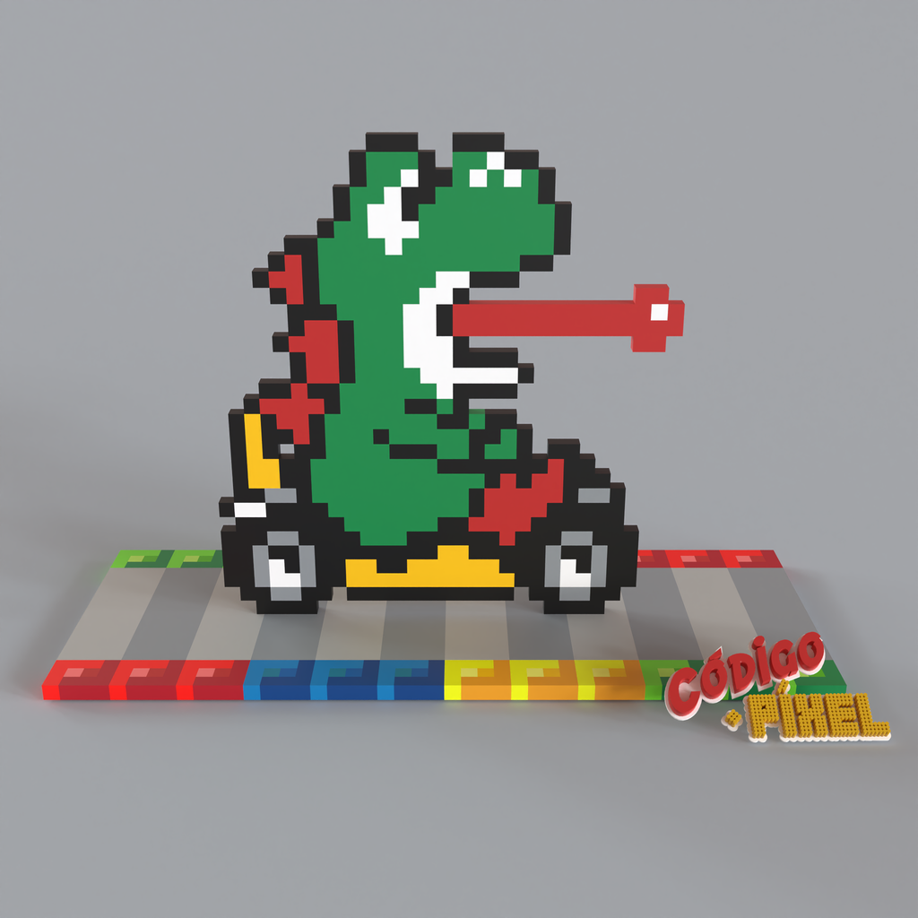 SMK002 - Super Mario Kart Yoshi | 3D Character models | BlenderKit