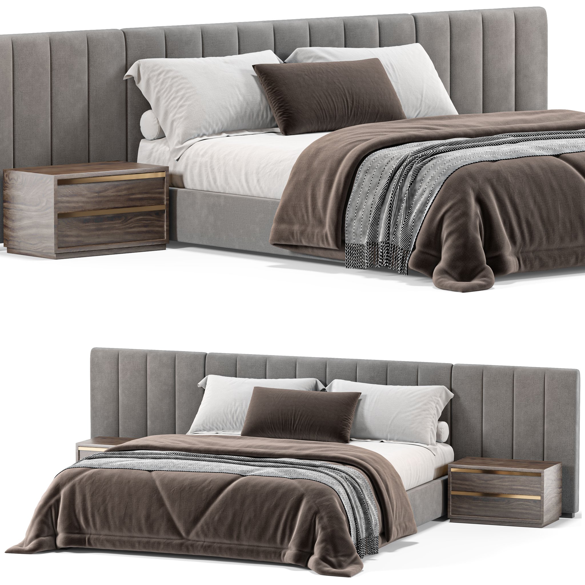 Rh Modena fabric Vertical channel | Beds models | BlenderKit