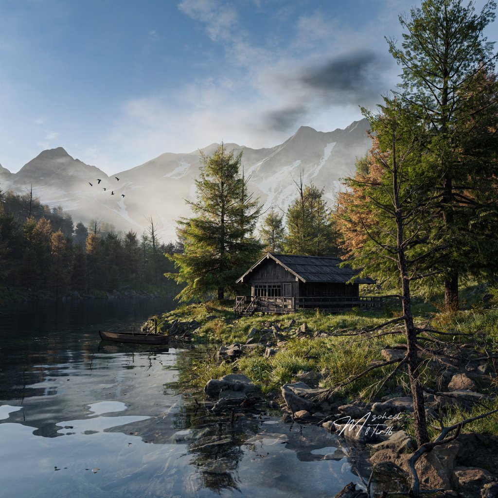 Summer Cabin | Nature scenes | BlenderKit