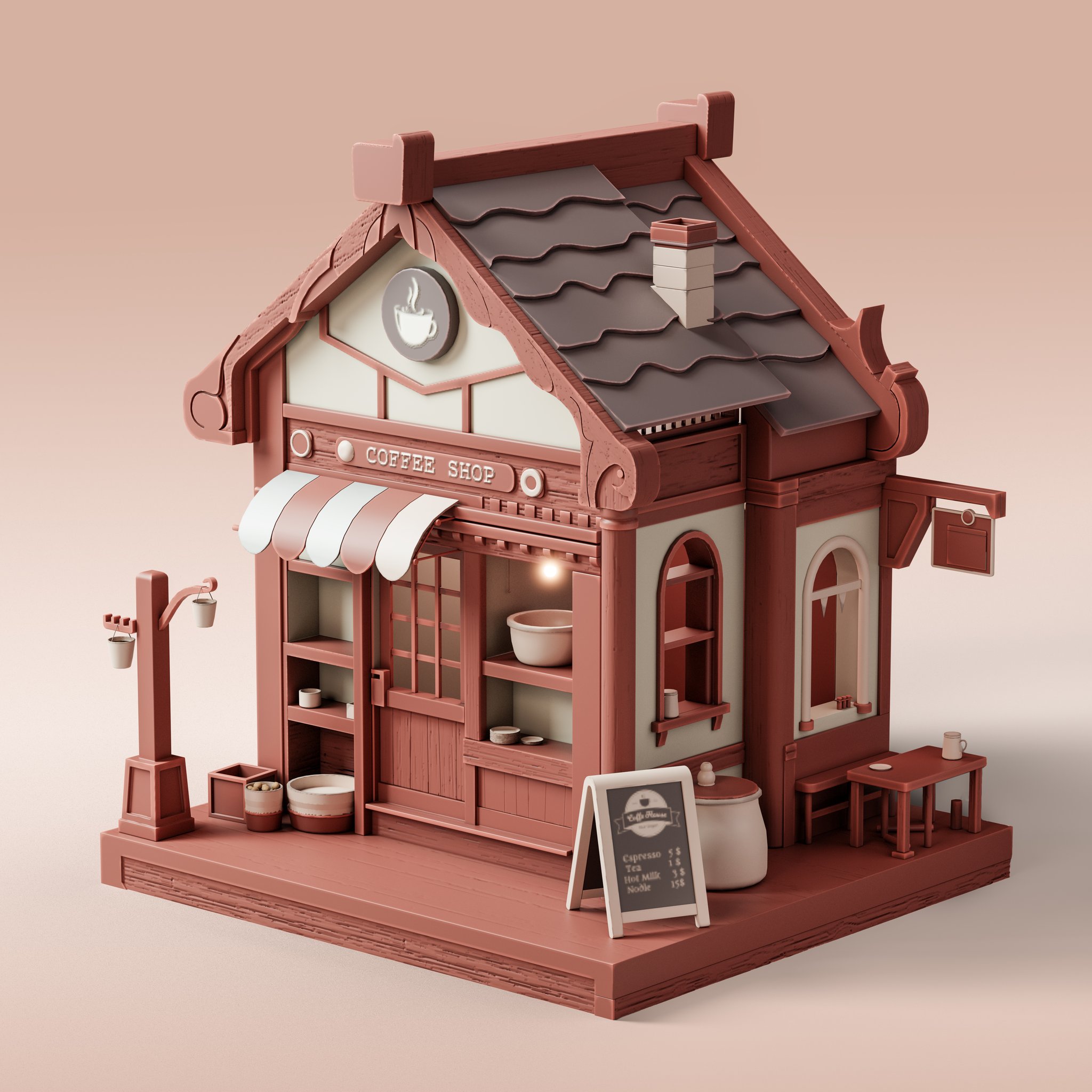 Stylized Shop 02 | Commercial Buildings models | BlenderKit