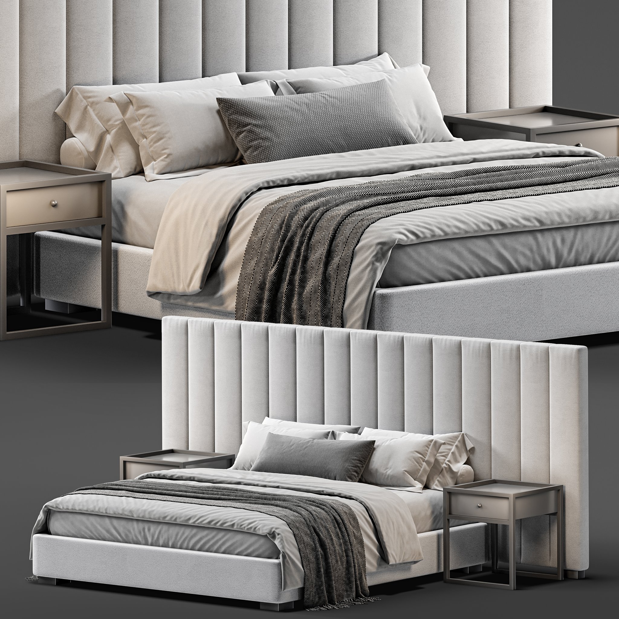 Bed Modena by Restoration Hardware | Beds models | BlenderKit