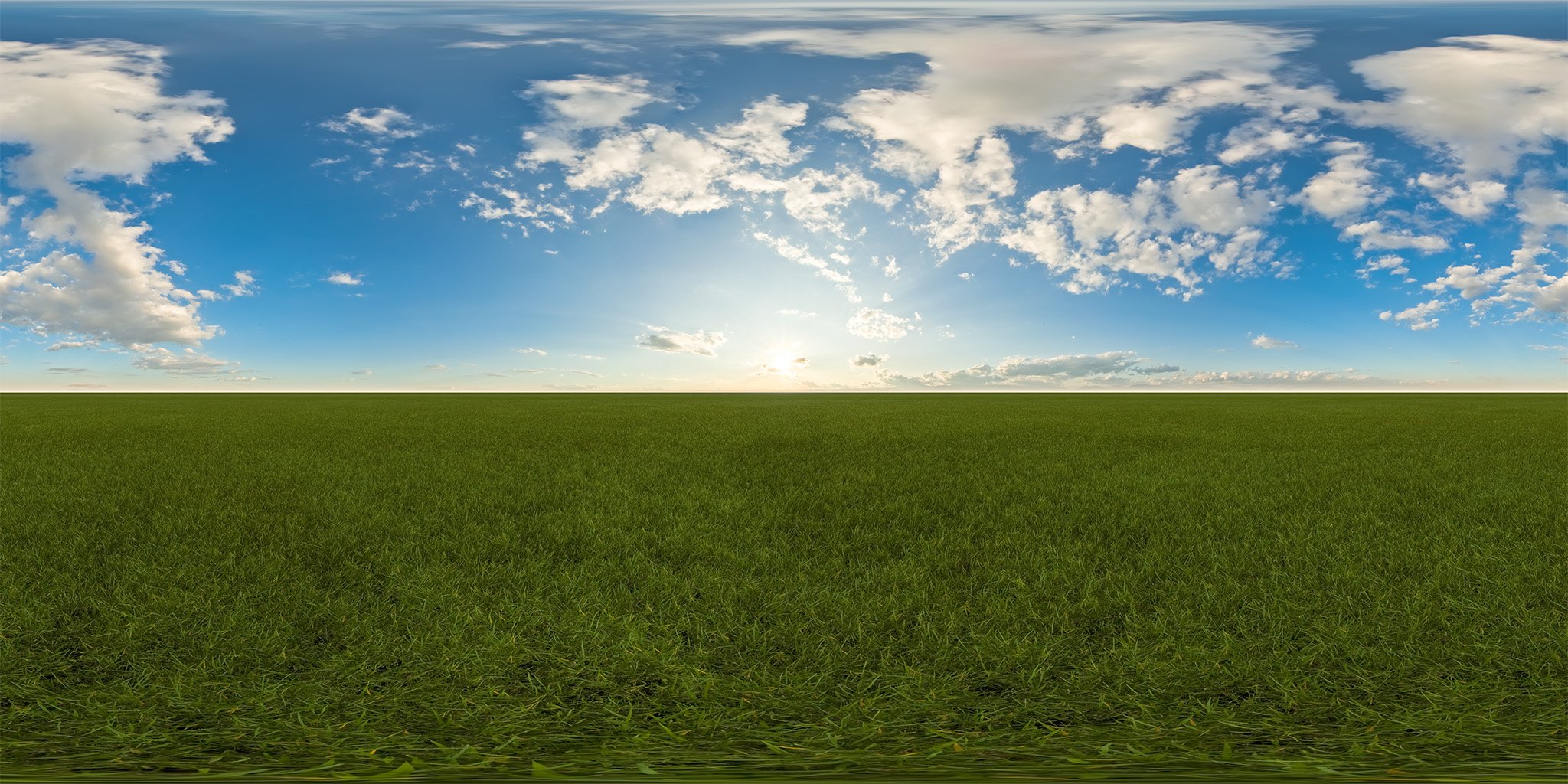 Green grass cloudy blue sky pure sky | Landscapes HDRis | BlenderKit