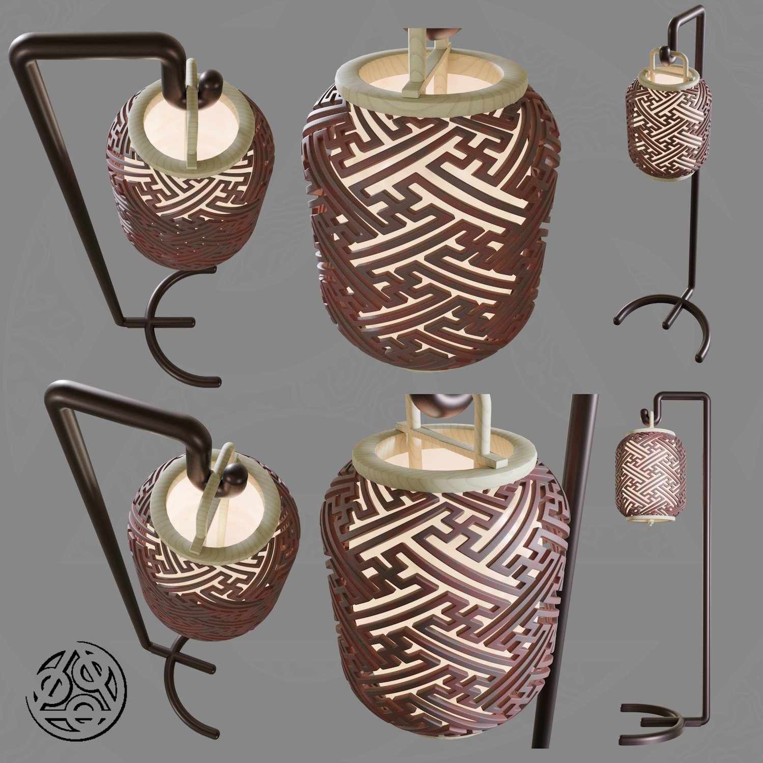 Japanese Floor Lamp Sayagata Free 3d Floor Lamp Models Blenderkit