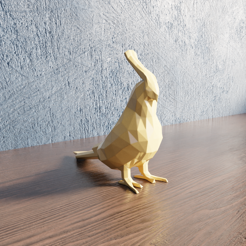 Low poly bird sculpture | FREE Interior Sculptures models | Blendkit