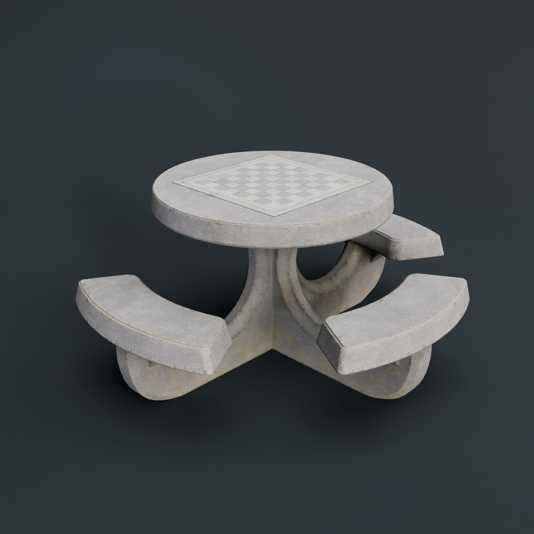Chess Outdoor Table | FREE Benches models | BlenderKit