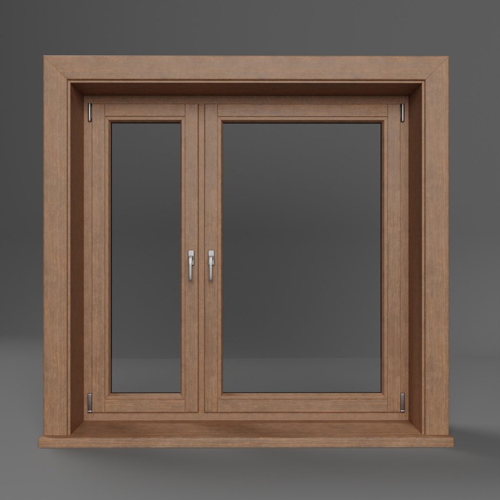 Wood Window 02 | FREE Windows models | BlenderKit