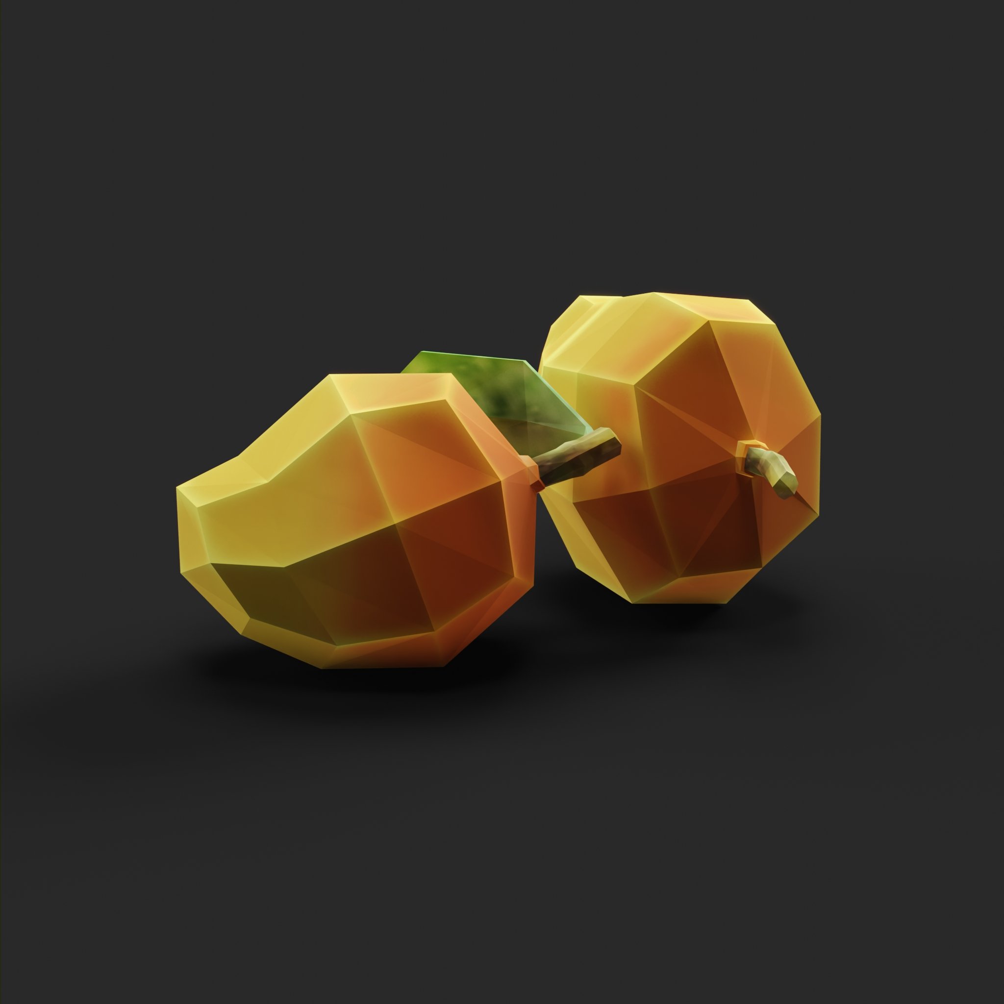 Low Poly Fruit Manggo | FREE Fruit & Vegetables models | BlenderKit