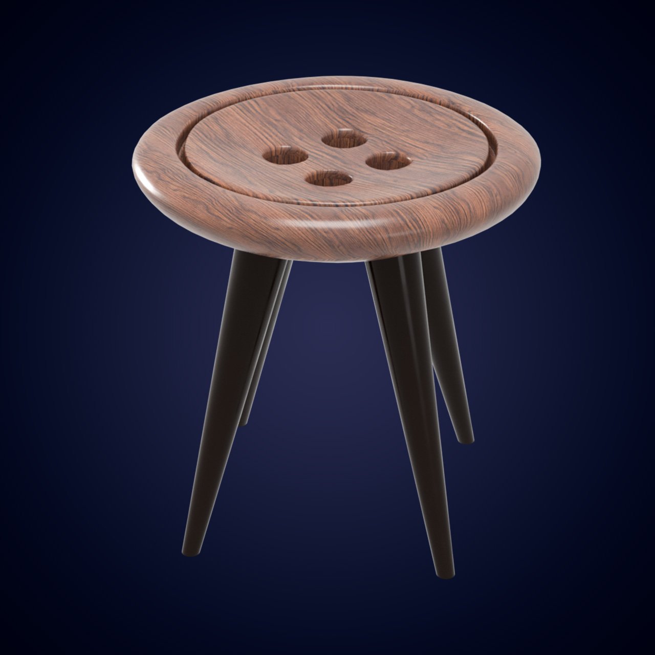 Button stool | FREE Chairs models | BlenderKit