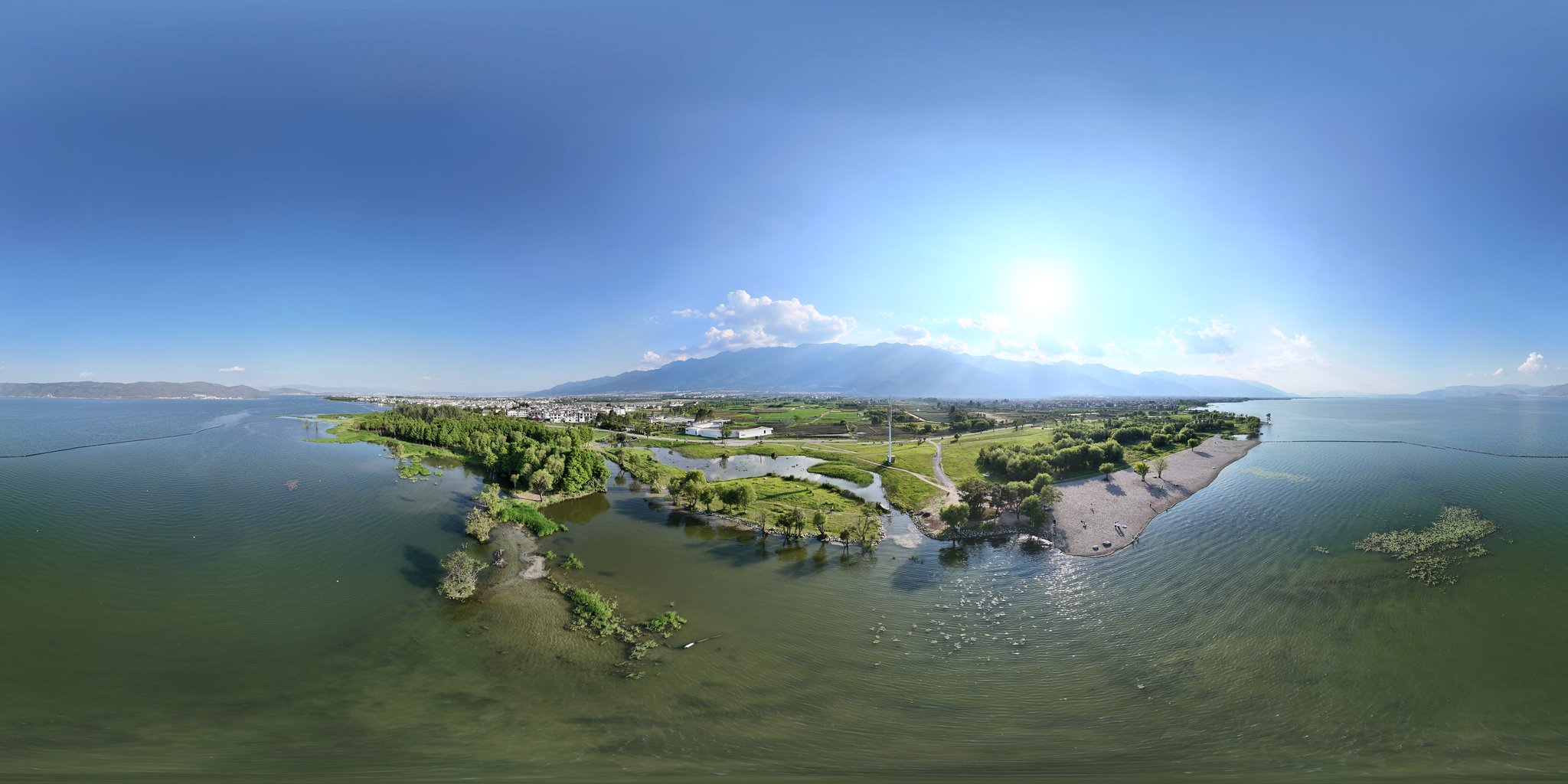 Highsky forest green tree lake | Nature HDRis | BlenderKit