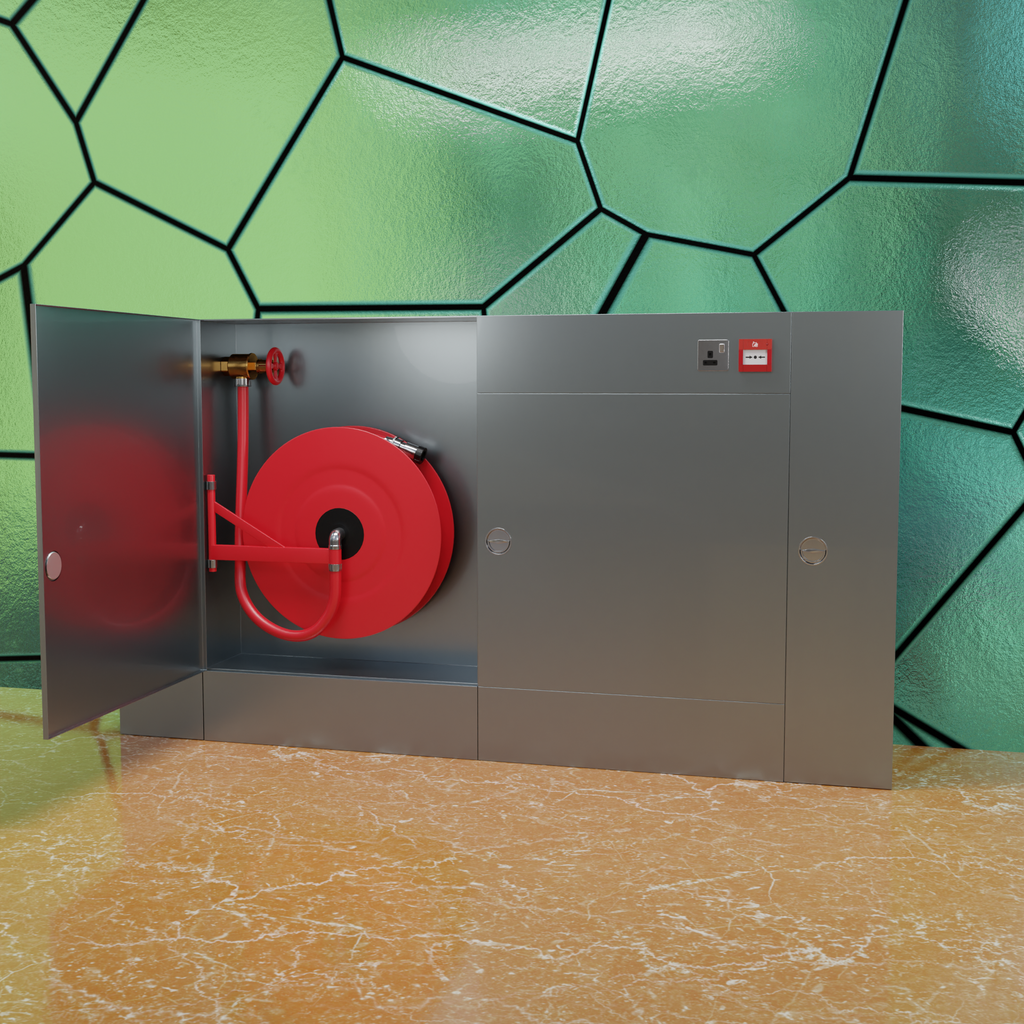 Fire hose cabinet floor mounted | Industrial Equipment models | BlenderKit