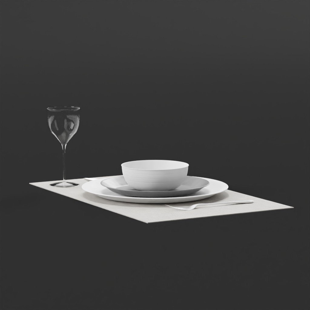 Dining Set Bowl and Stuff | 3D Restaurant / Bar models | BlenderKit