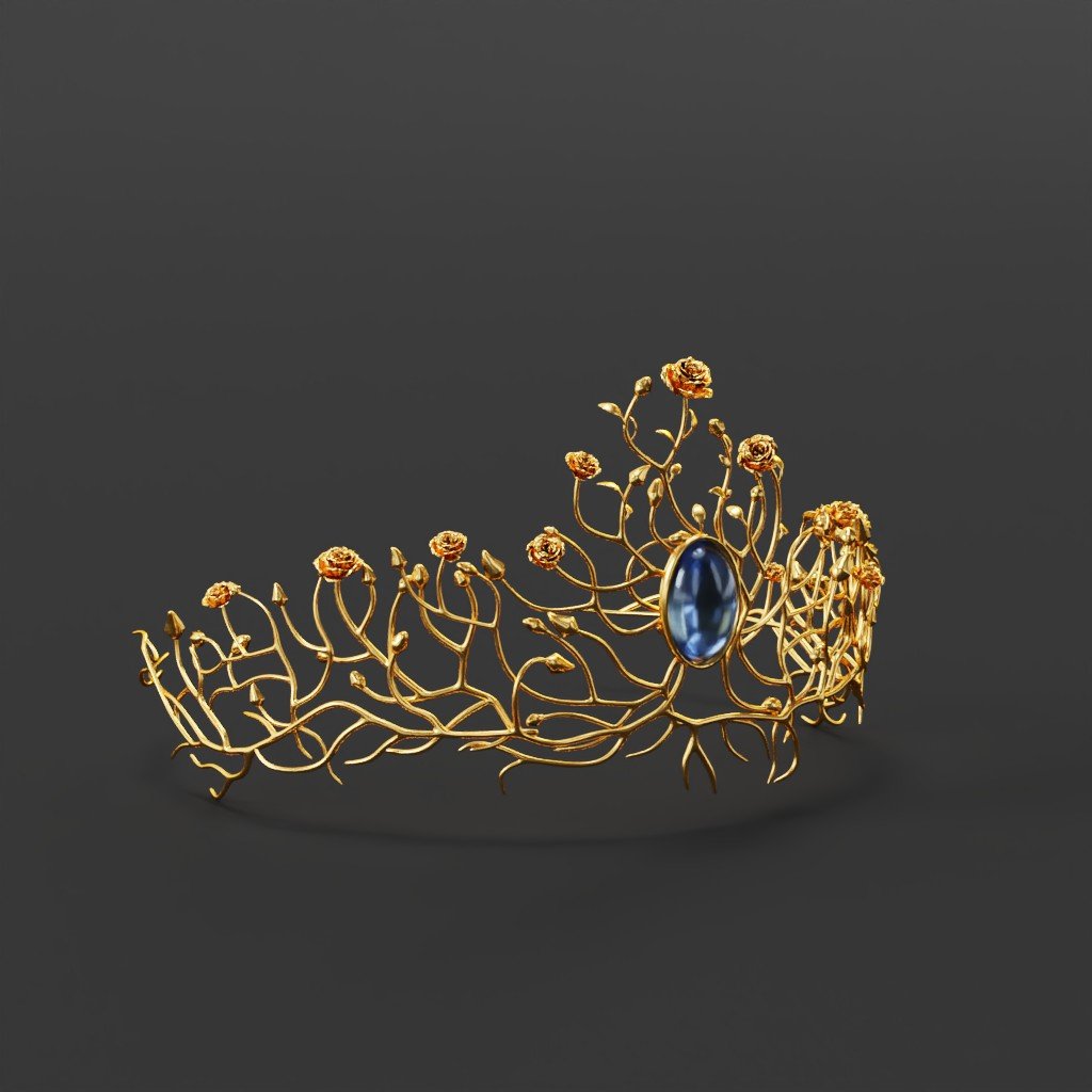 BlenderKit | Download the Royal Gold Crown with Sapphire model