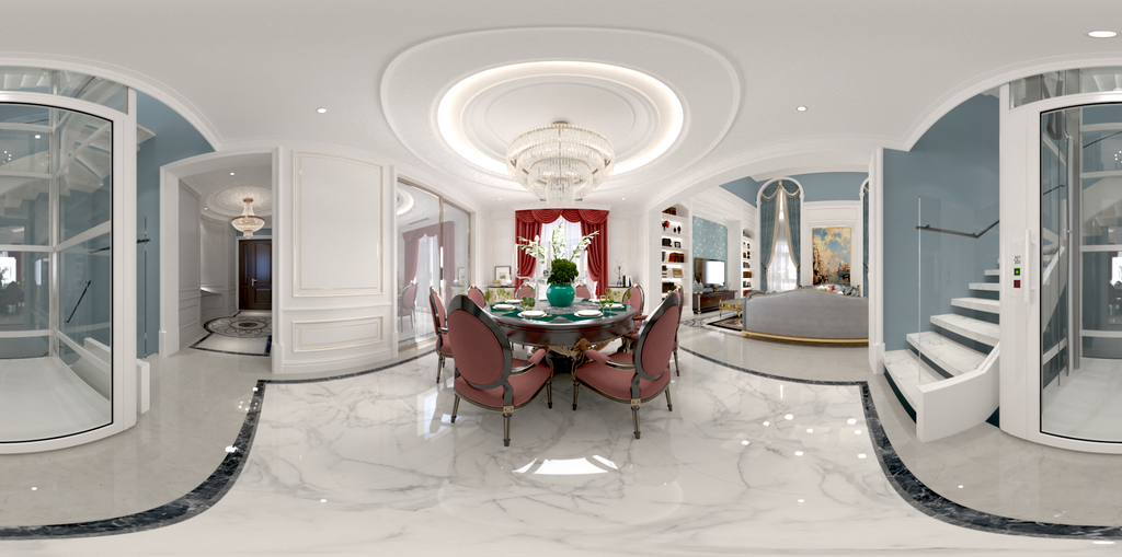 Dining room | FREE Interiors HDRis | BlenderKit