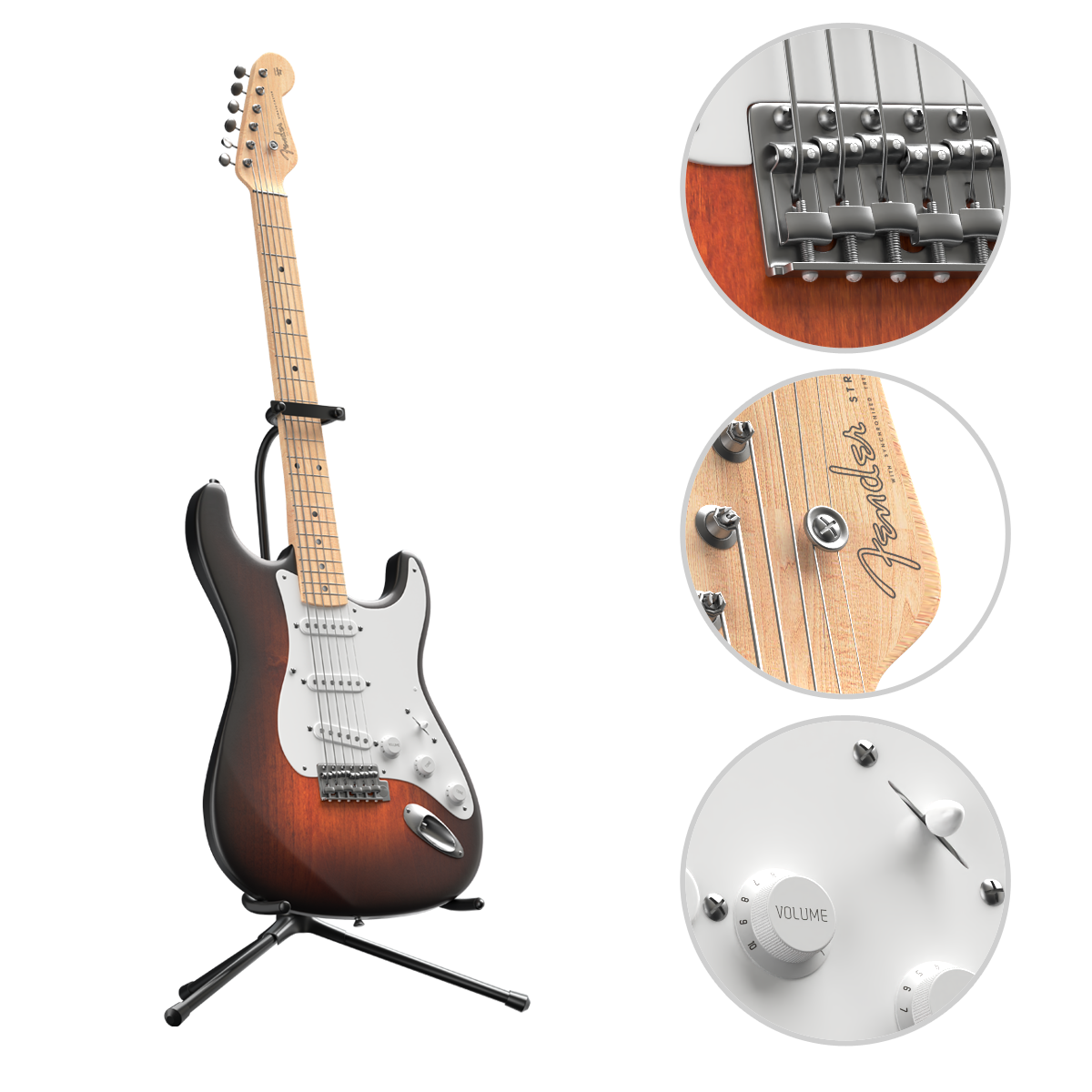 Guitar fender stratocaster | FREE Musical Instruments models | BlenderKit