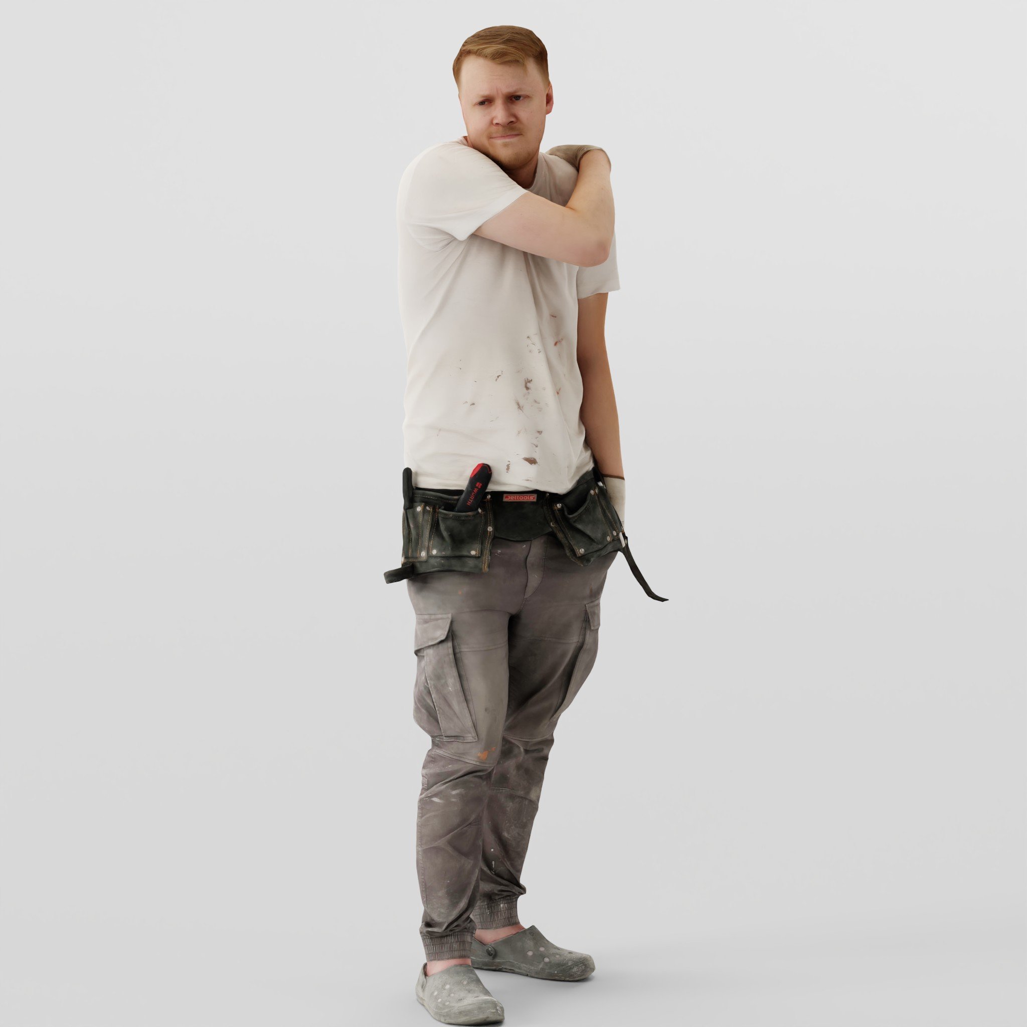 Worker Scratching His Back | Men models | BlenderKit