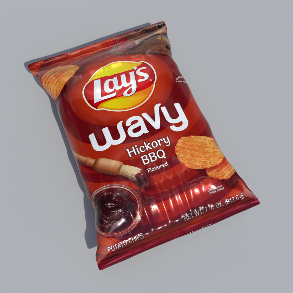 BlenderKit | Download the Lays Wavy Hickory BBQ model