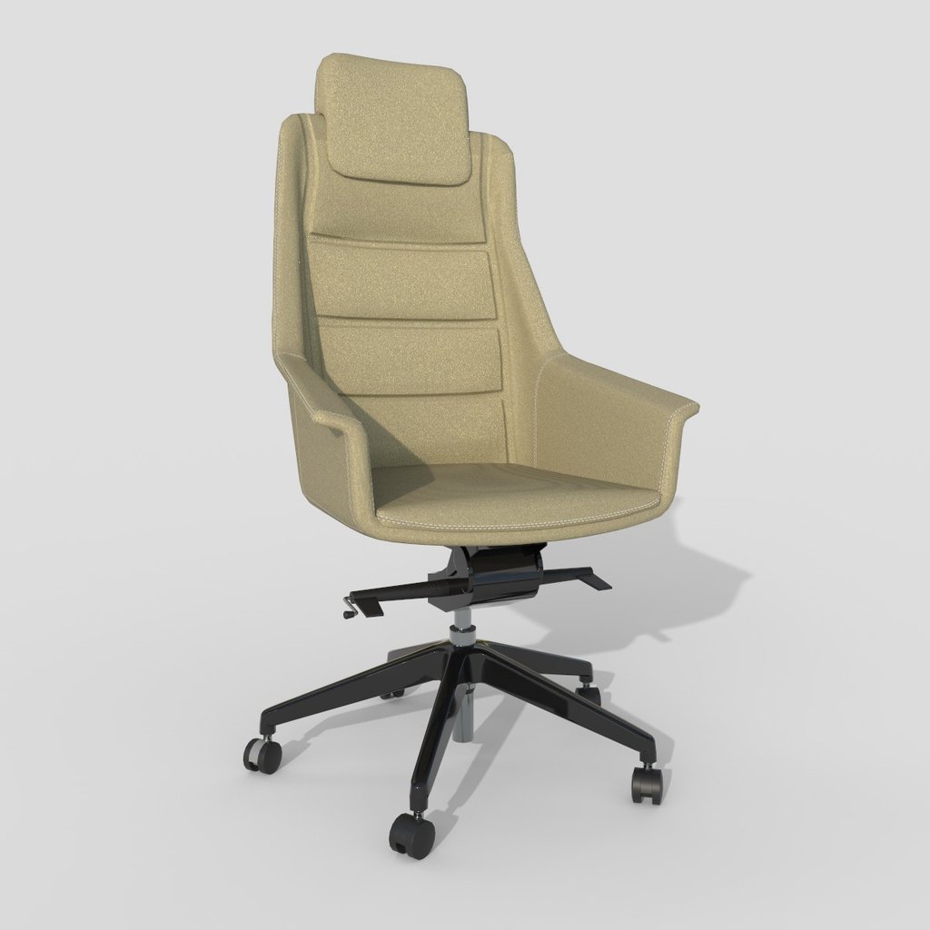 Office Chair Biege Fabric | Desk Chairs models | BlenderKit