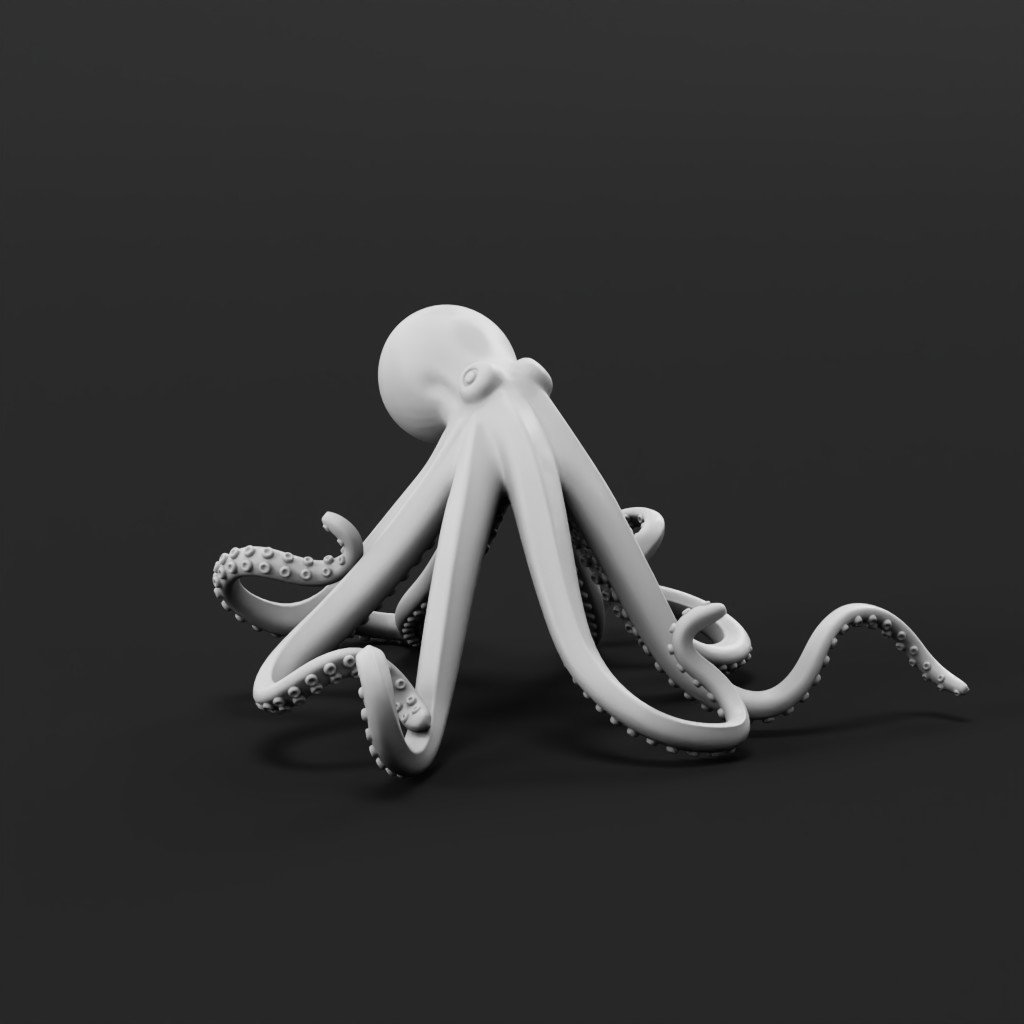 BlenderKit | Download the The Kraken - Detailed Octopus Sculpt printable