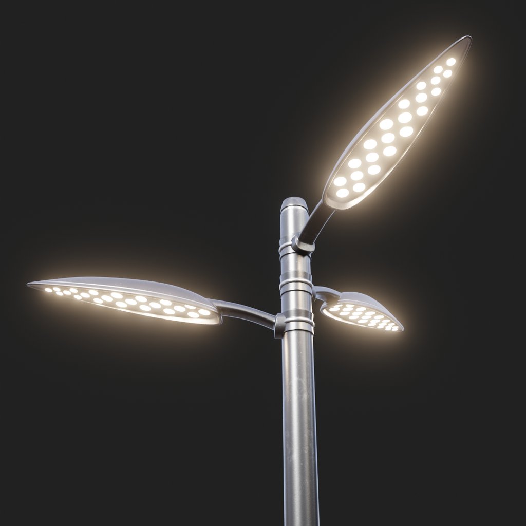 BlenderKit | Download the FREE Modern Street Lamp (tall) #03 model
