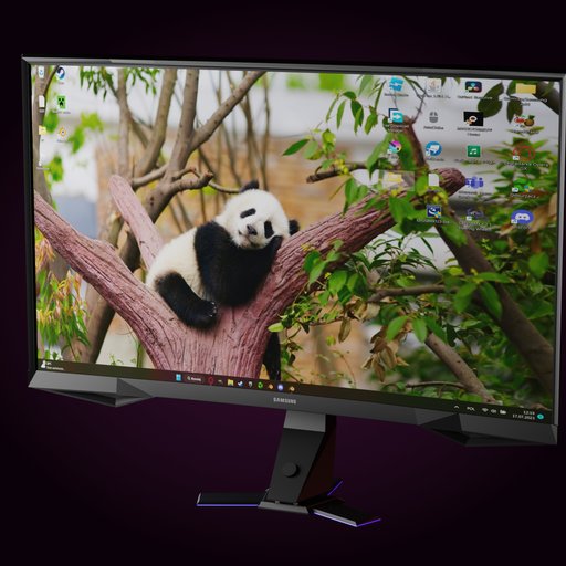 Dual monitor stand with monitors | FREE Monitors models | BlenderKit