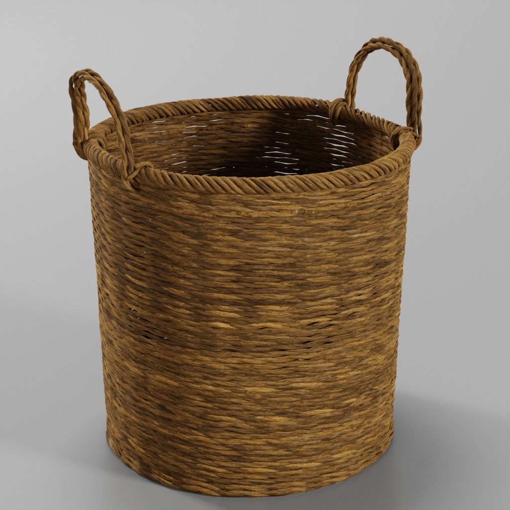Straw basket-01 | FREE Miscellaneous models | BlenderKit