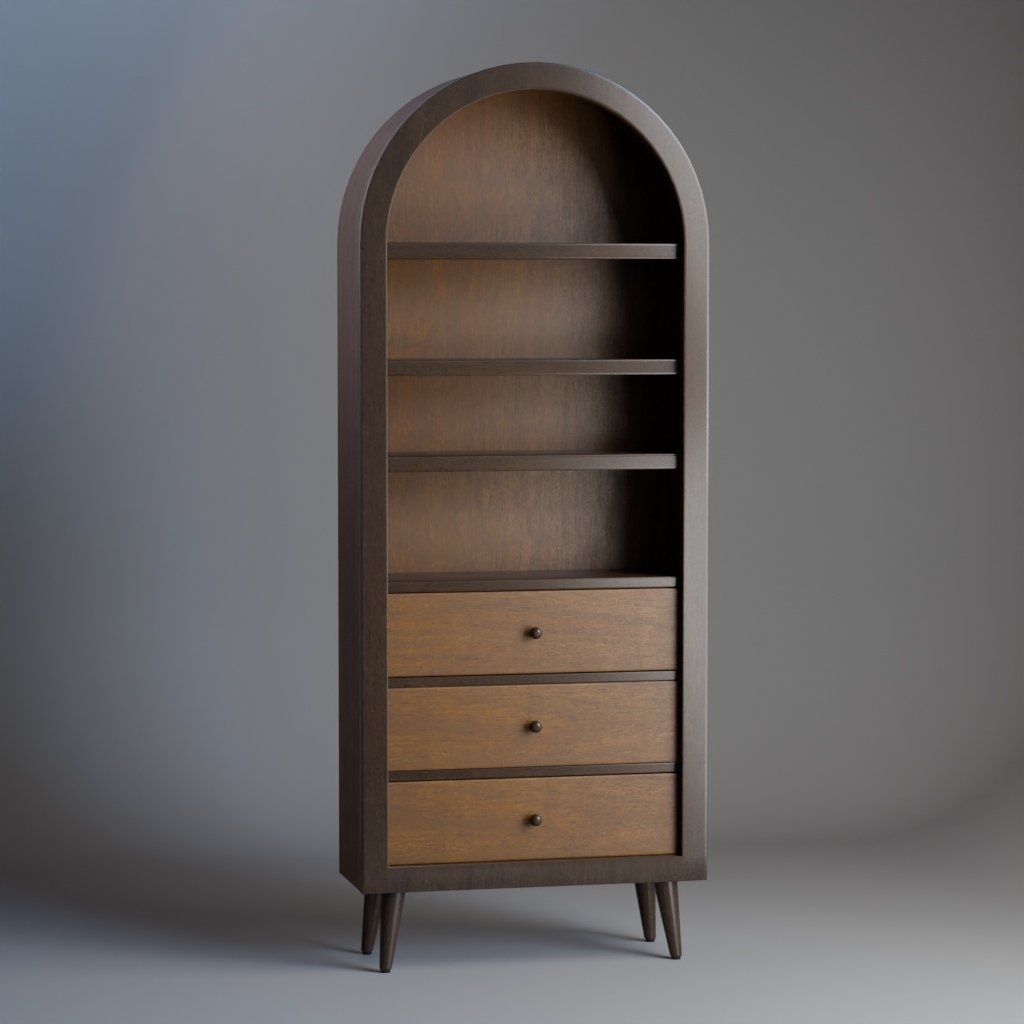 Bookcase 01 | Bookcases models | BlenderKit