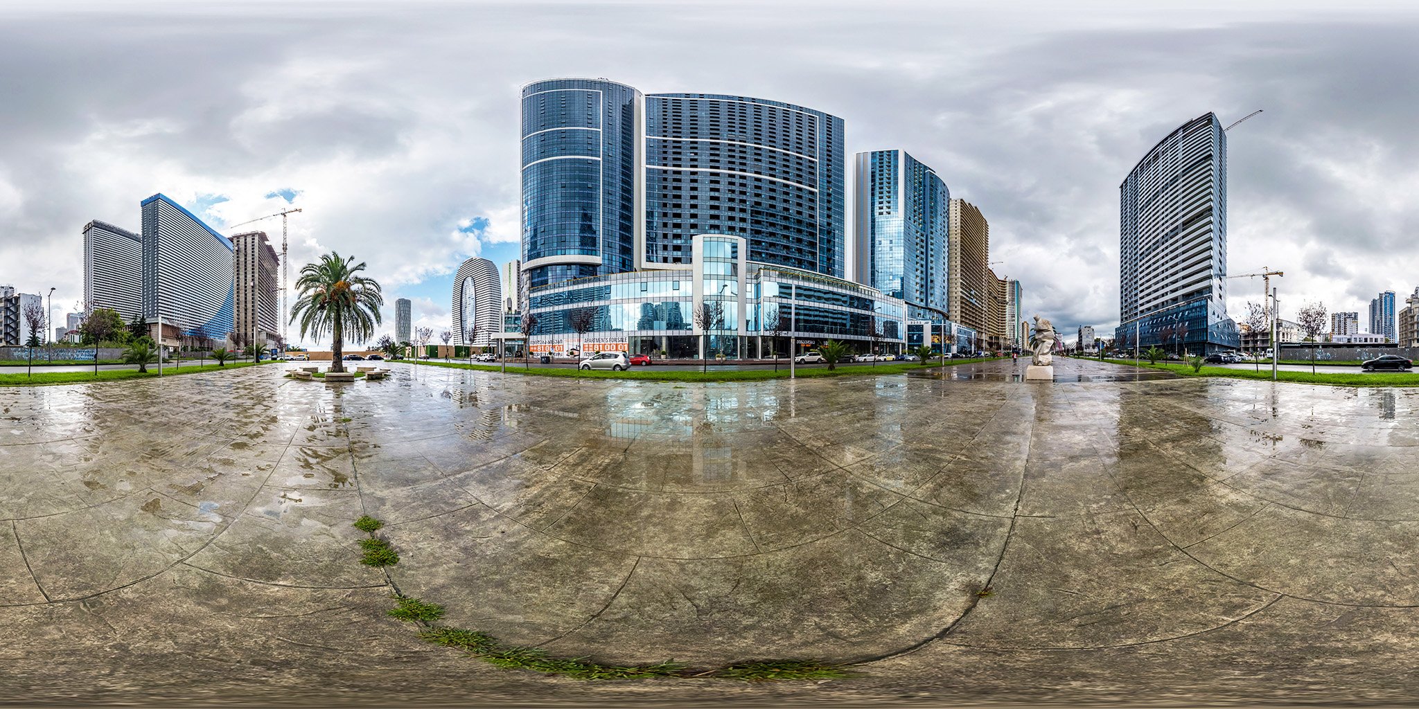City square after rain | FREE Cityscapes HDRis | BlenderKit