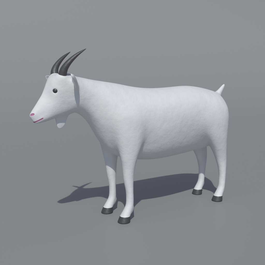 Cartoon Goat | Mammals models | BlenderKit