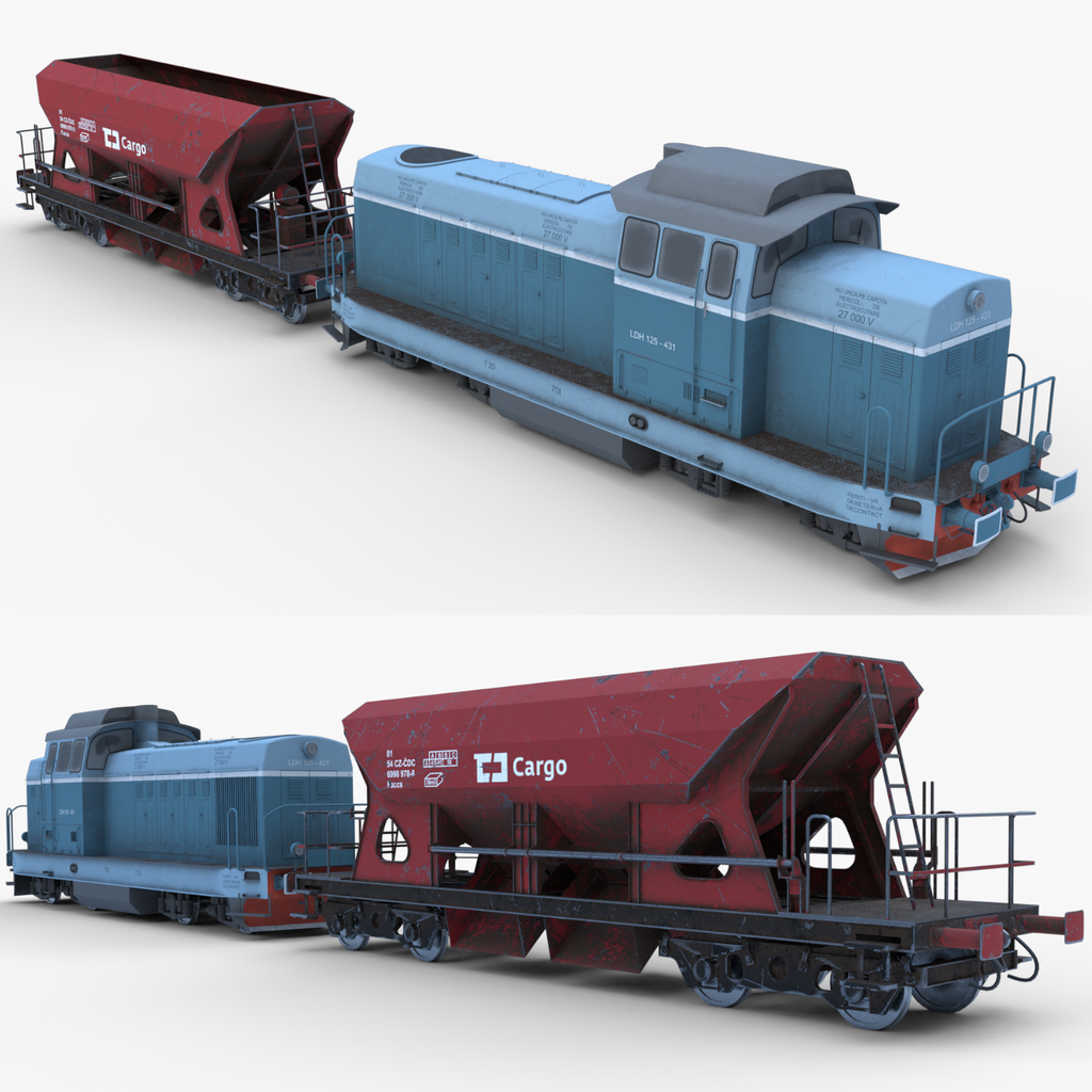 Cargo train PBR | Cargos models | BlenderKit