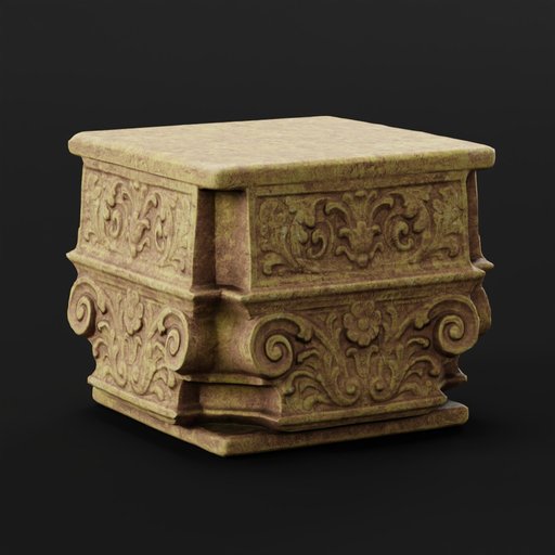 Stone Plyth Column Top | Molding / Carving models | BlenderKit