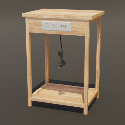 Modern Side Table with Electric Plug | Tables models | BlenderKit