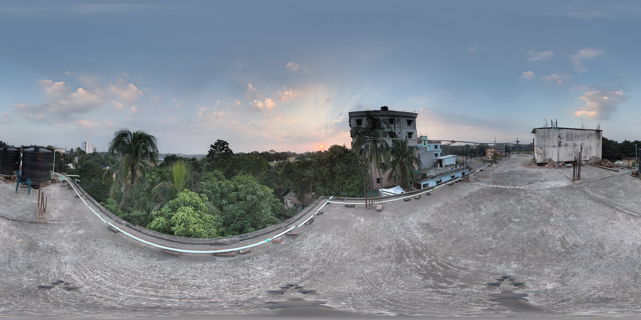 Rooftop View at Sunset | Architectural HDRis | BlenderKit