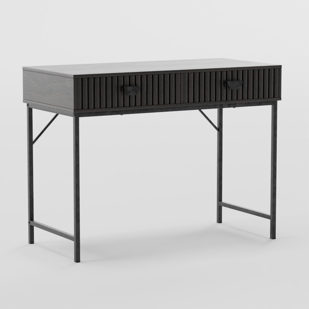 Grooved wood and steel desk | FREE Tables models | BlenderKit