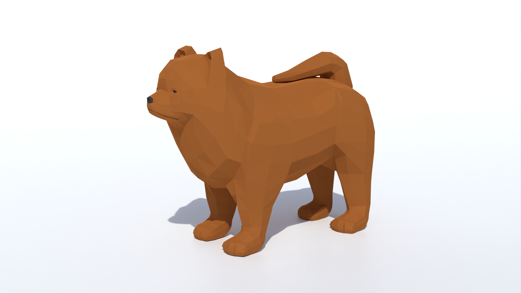 Low Poly Chow Chow Dog | Mammals models | BlenderKit