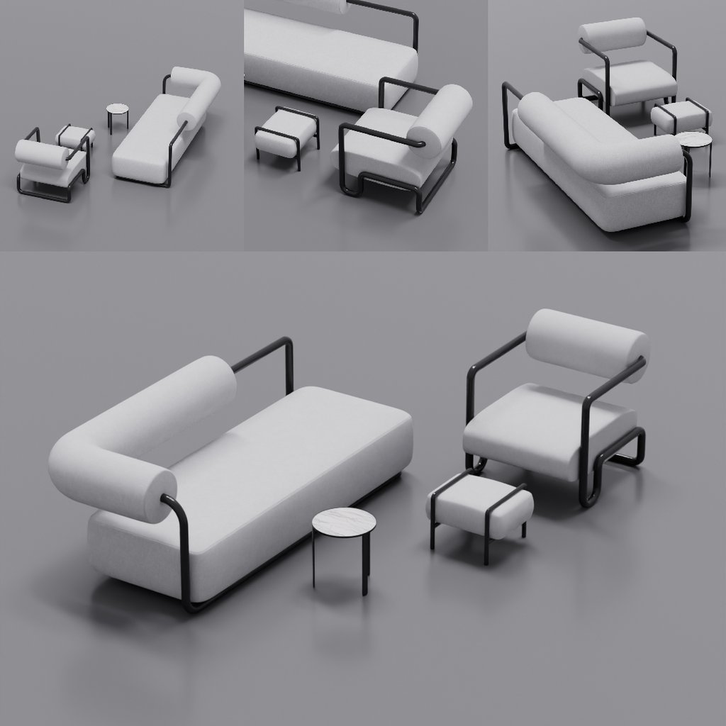 Modular Living Room Furniture | FREE Sofas models | BlenderKit