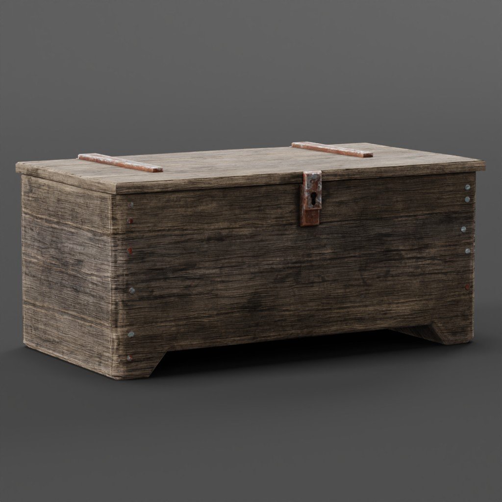 Wooden chest 01 | Miscellaneous models | BlenderKit