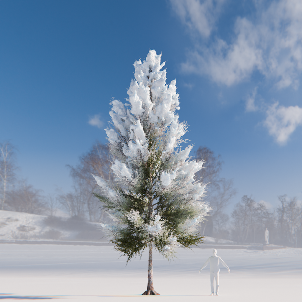 Pine tree with snow | Trees models | BlenderKit