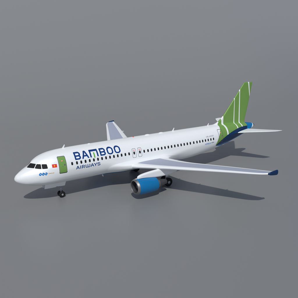Airbus A320 Bamboo Airways | Airplane models | BlenderKit