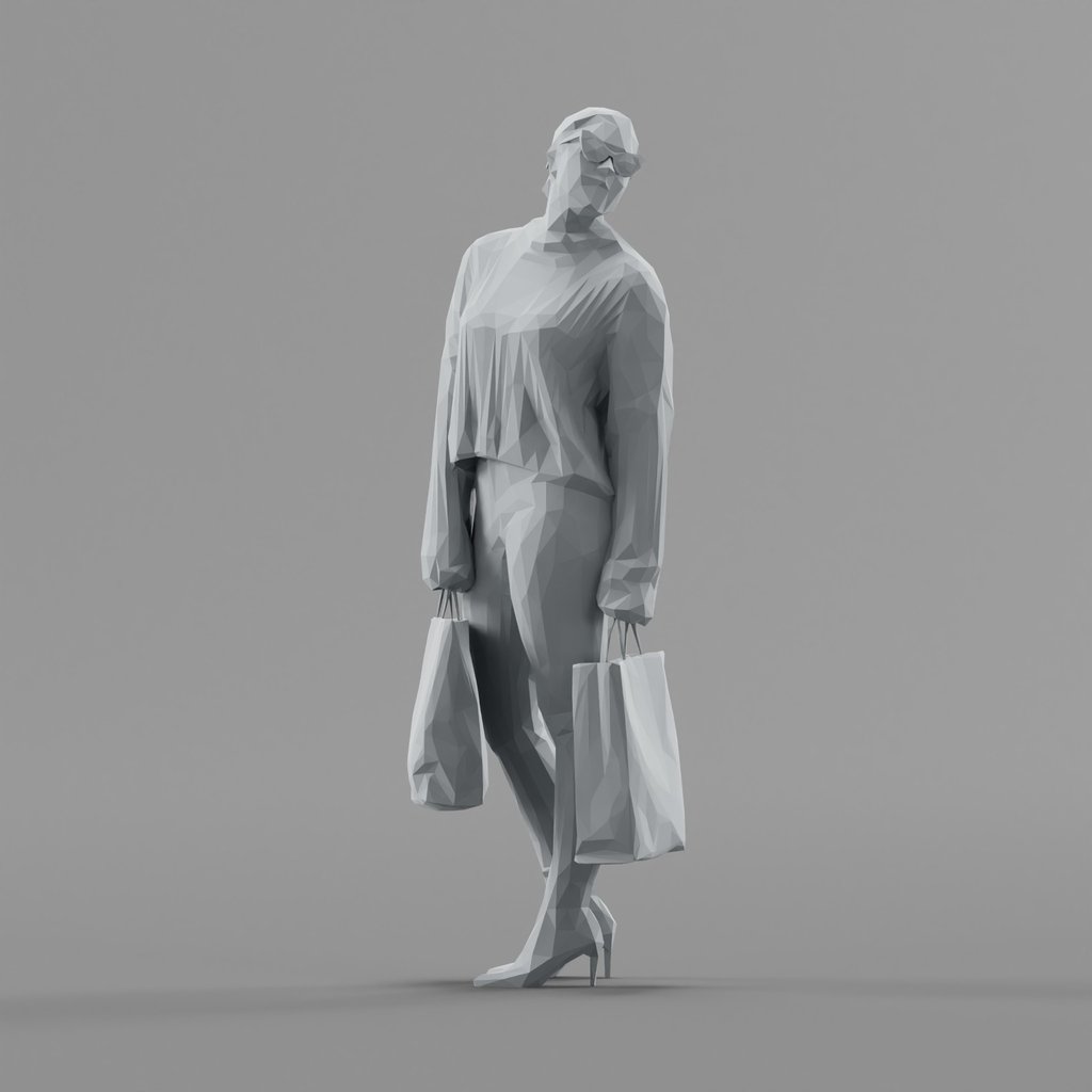 Lowpoly Female Standing | FREE Women models | BlenderKit