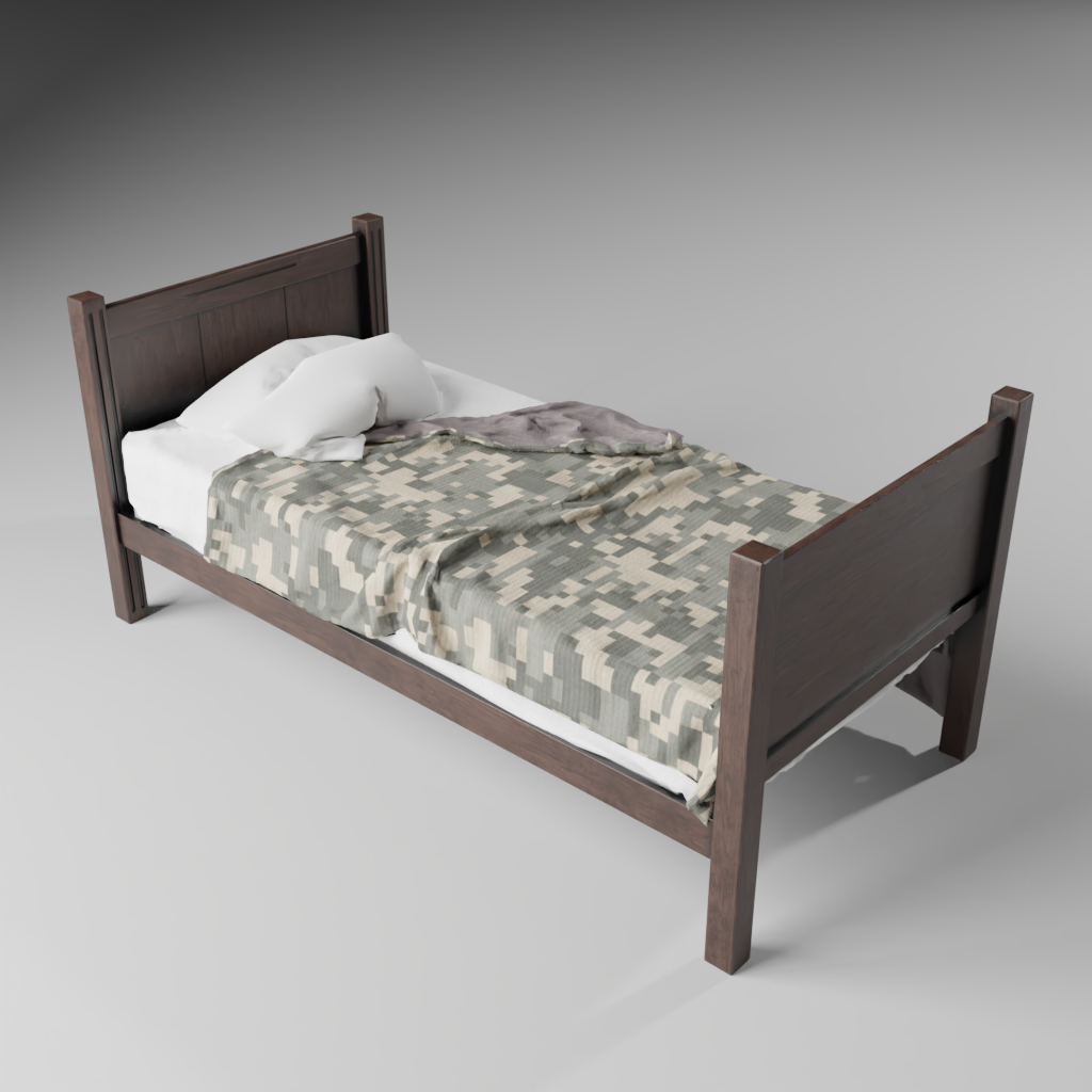 Simple Single Bed | FREE Beds models | BlenderKit
