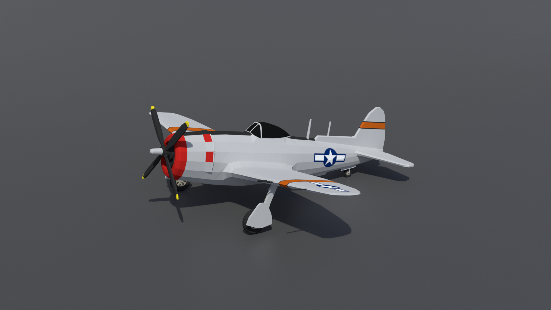 Low Poly P47N Thunderbolt | Historical Planes 3D Models models | BlenderKit