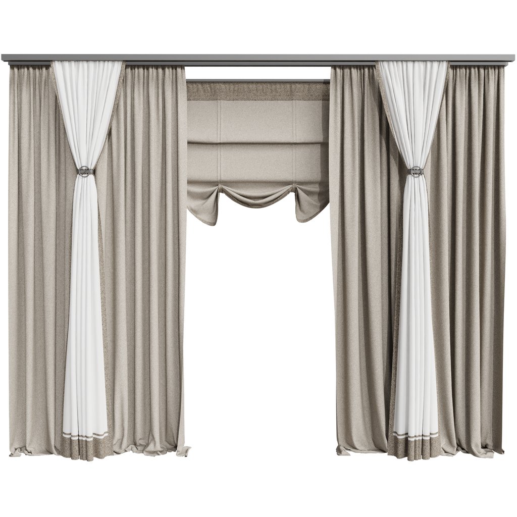 MI Silk And Cotton Curtain Set | Curtains models | BlenderKit
