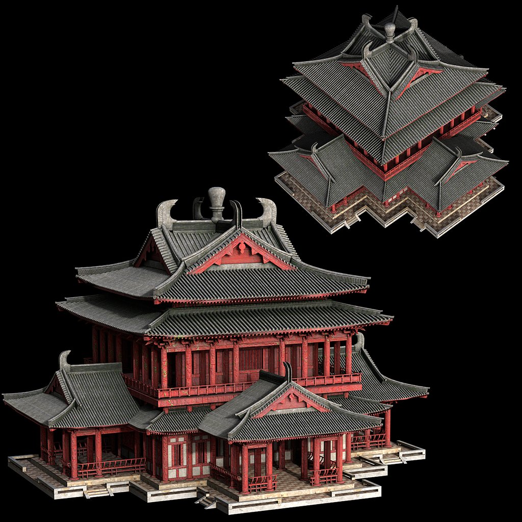 Old Chinese building | Historic Buildings models | BlenderKit