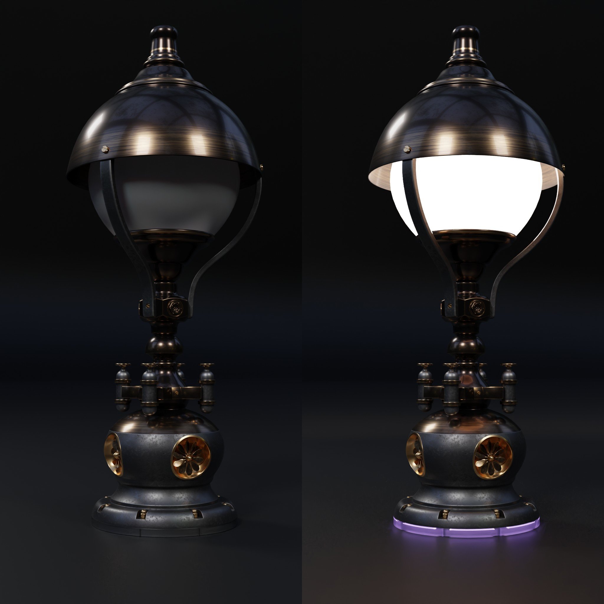 Steampunk Table Lamp | Table Lamps models | BlenderKit