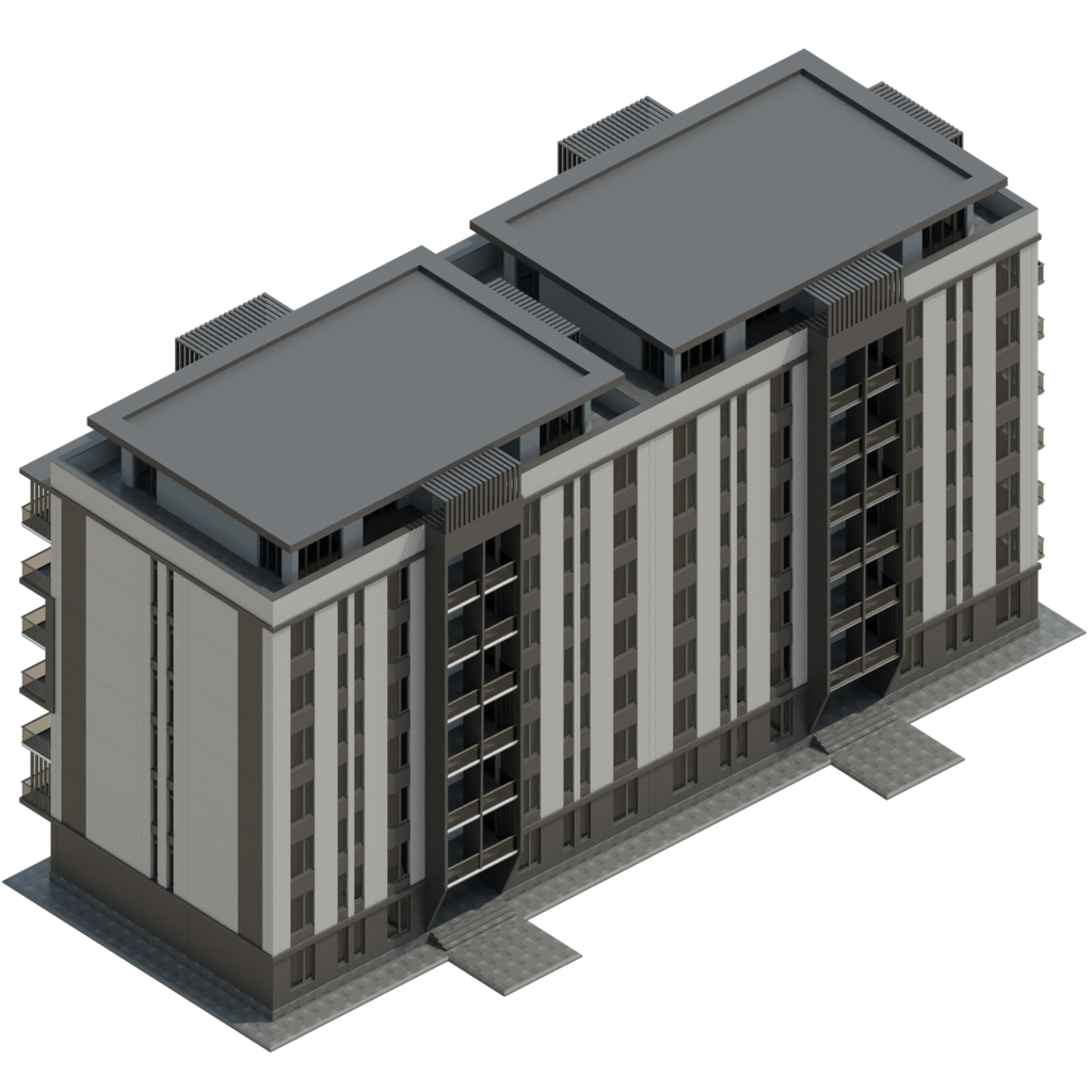 BlenderKit: Download the Apartment Building02 model