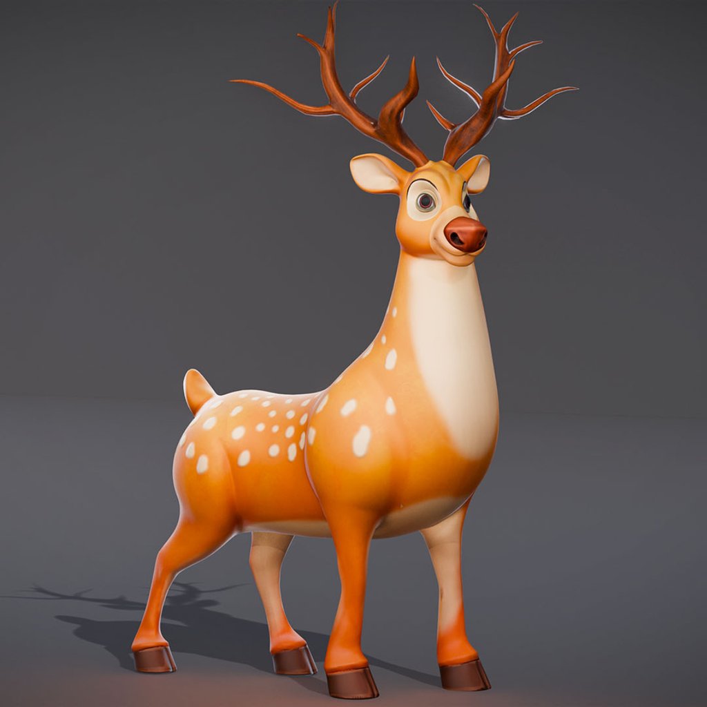 Deer Fully Rigged Stylized | Mammals models | BlenderKit