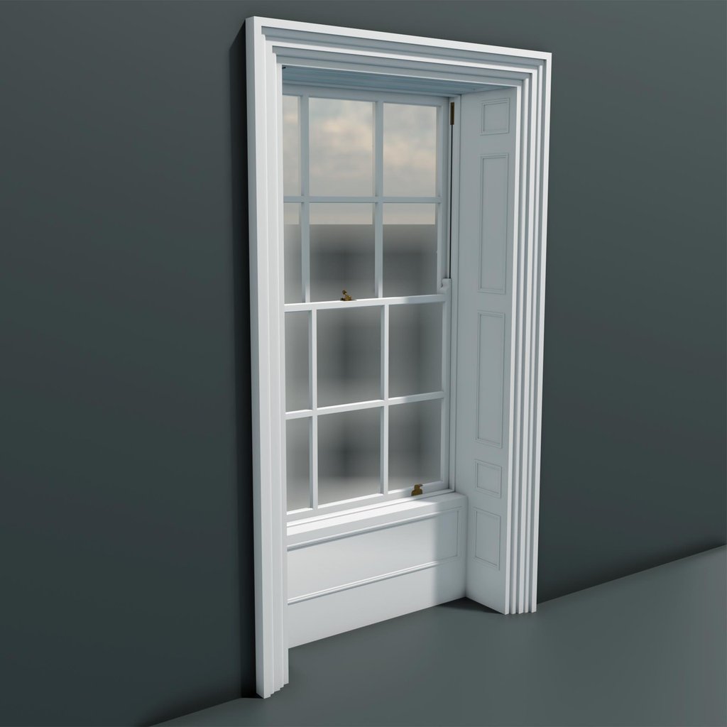 4 panel sliding window | FREE 3D Window models | BlenderKit