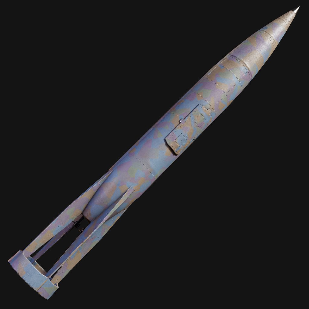 German Interwar A3 Rocket Painted | Weapons & Armors models | BlenderKit